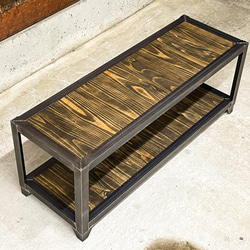 アイアンシューズラックB [幅900㎜]シューズラック 植物棚 インダストリアル ベンチ ガレージ アイアン家具 棚・シェルフ・ラック ...