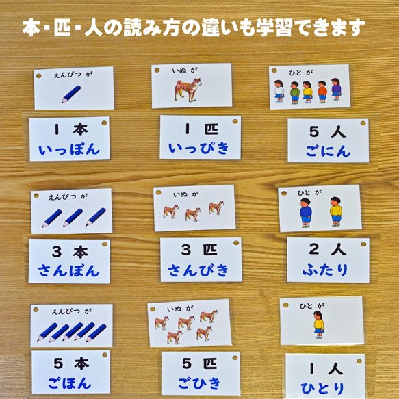 ものの数え方カード 説明書付き 1～5の数の学習にも おもちゃ・人形 C&T数とことばの教材の手作り工房 通販 13368945｜Creema ...