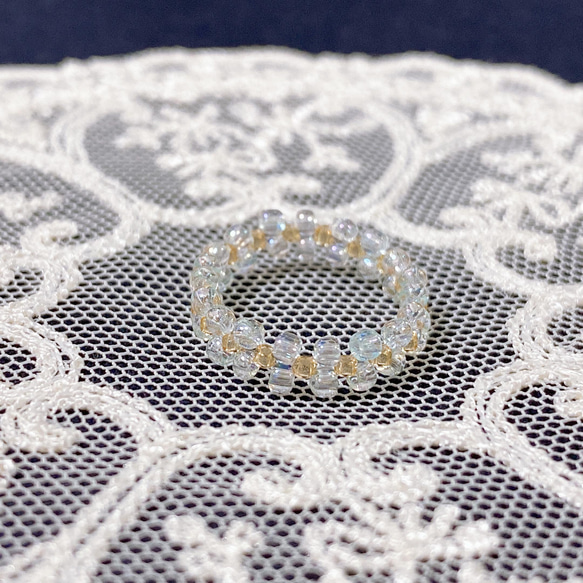 •┈クラウンリング┈• | 淡ブルー×ゴールド | 韓国風 ⋈ ビーズリング | No. 042 指輪・リング hii 通販 13374966 ...