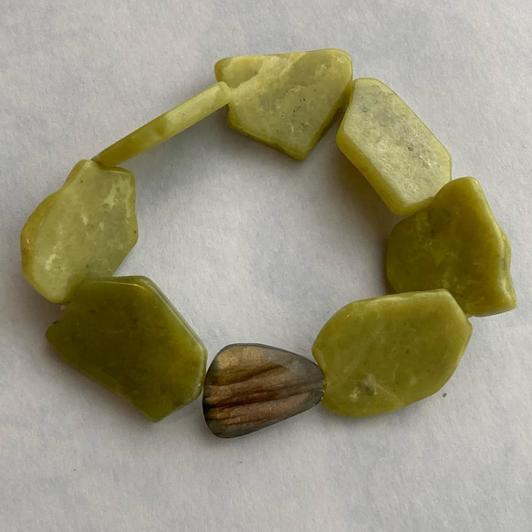 イエロージェイド&ラブラドライトの大人可愛い天然石ブレスレット[送料無料] ブレスレット kankana 通販 13375051｜Creema ...