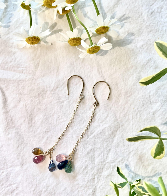 【Multi Tourmalines】 ピアス（フック・チェーン） aiiro 通販 13377471｜Creema(クリーマ)