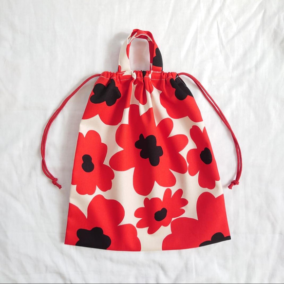 お着替え袋☆持ち手つき☆ナップサック☆大人用スリッパ袋☆体操服☆巾着袋☆入園グッズ☆入学グッズ☆花柄☆北欧☆レッド☆ 体操服袋・お着替え袋 ...