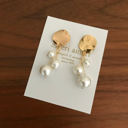 送料無料☆ウェーブゴールドとコットンパール ピアス ピアス（スタッド・一粒） ameri ameri 通販 13385703｜Creema(クリーマ)