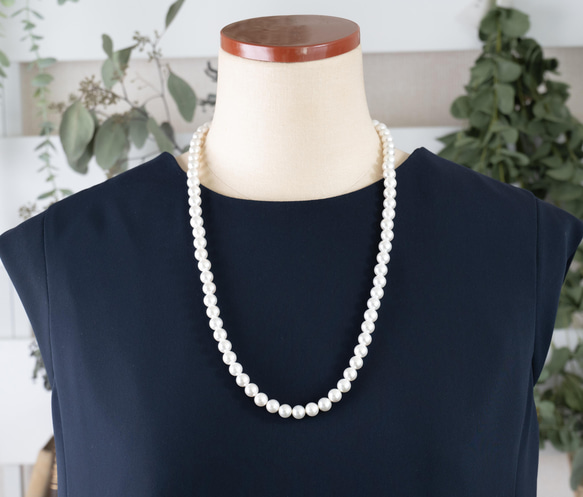 貝パールのロングネックレス 60cm 卒業式 入学式 結婚式 ウェディング 冠婚葬祭 ネックレス・ペンダント レモンソーダ 通販 ...