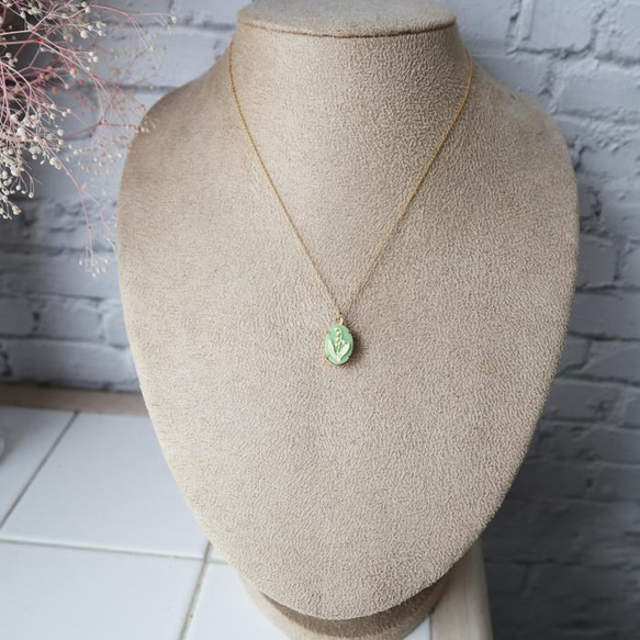 ヴィンテージ！すずらんのカメオネックレス(イエローグリーン) 金アレ対応 ネックレス・ペンダント mignons 通販 13413019 ...