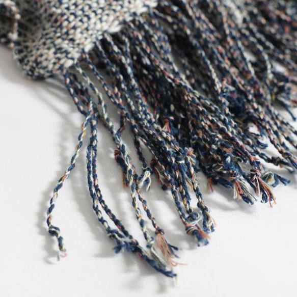 ⁂ラスト1 SALE 手紡ぎ 草木染め糸 手織り布 大判ストール 天然コットン ショール X34B ストール anvai 通販 ...