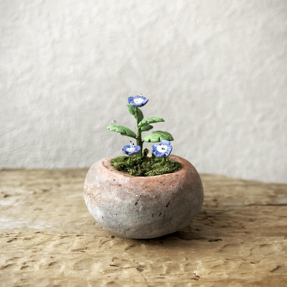 7125.bud 粘土の鉢植え オオイヌノフグリ その他インテリア雑貨 bud 通販 13438214｜Creema(クリーマ)