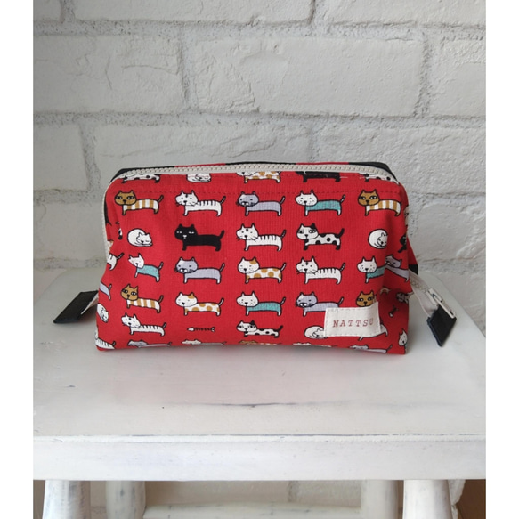 パカッと開く化粧ポーチ（ワイヤー入り） ポーチ NATTSU 通販 13442430｜Creema(クリーマ)