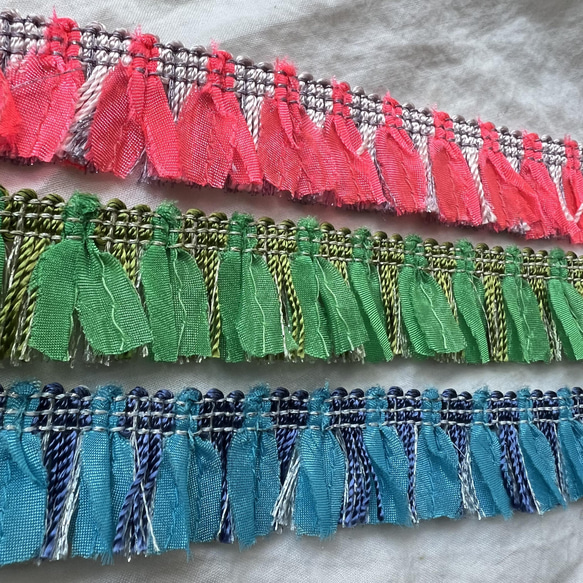 【50㎝から】RCP-00761N ピンク グリーン ブルー レース レースリボン フリンジ フリンジレース リボン・テープ レース屋🐏 ...