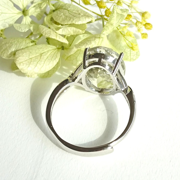 とっても 大き目！ グリーンアメジスト 天然石 リング S925 14×10㎜ 指輪・リング bamboo shoots 通販 13459156｜Creema(クリーマ)