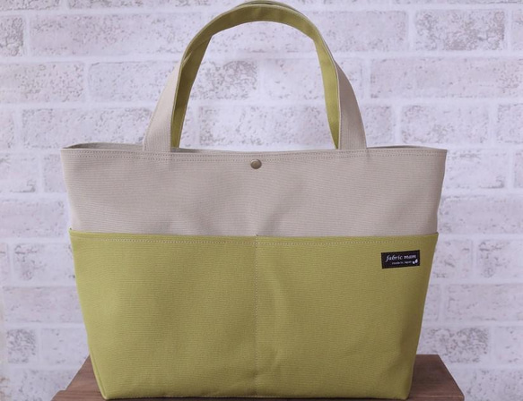 ♠選べるｶﾗｰ♪帆布ﾄｰﾄL(ﾍﾞｰｼﾞｭﾍﾞｰｽ) トートバッグ fabric mam 通販 13484281｜Creema(クリーマ)