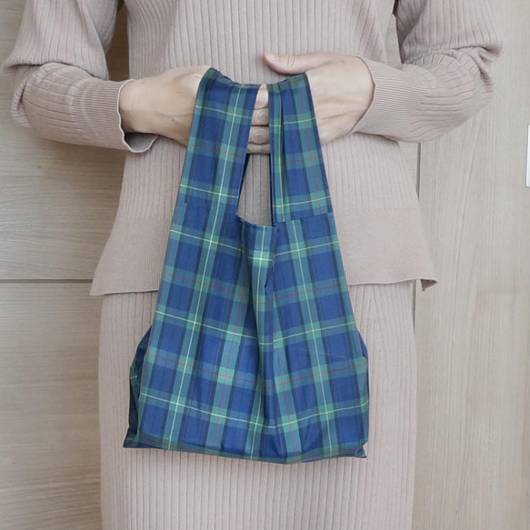タータンチェックの小さめエコバッグ＊ブラックウォッチ エコバッグ・サブバッグ She* 通販 13503444｜Creema(クリーマ)