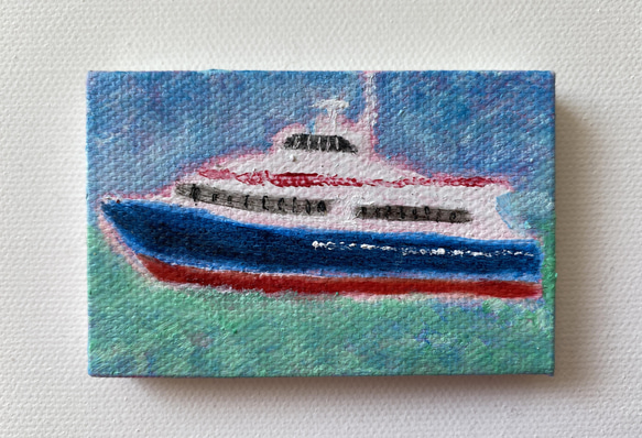 原画 1点もの mini mini油絵 船 no.1 絵画 ミオ 通販｜Creema(クリーマ)
