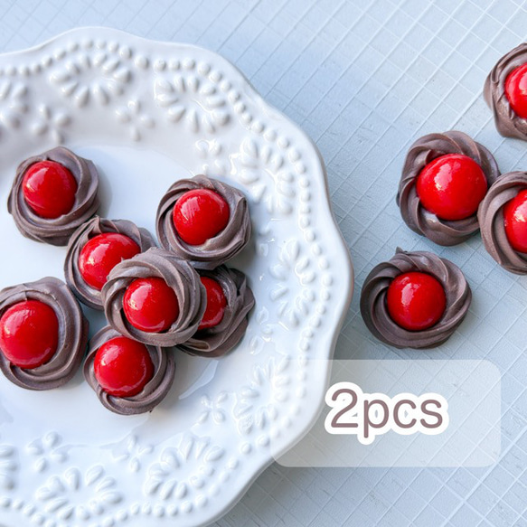 チェリー／チョコレート／ホイップ 2pc デコパーツ breeze 通販 13507166｜Creema(クリーマ)
