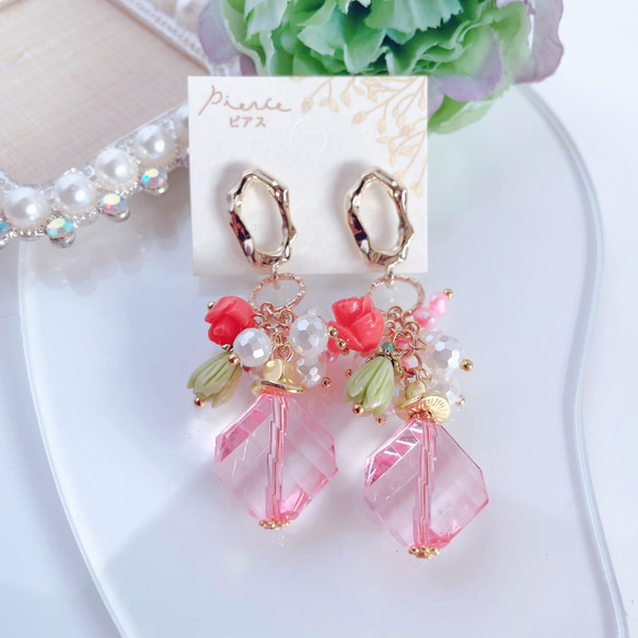 ﾟ淡水パールとグリーンオニキスのゆらゆらピアス ピアス（その他） OHI♡handmade 通販 13507316｜Creema(クリーマ)