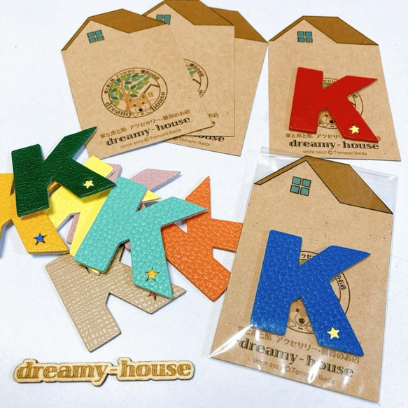 本革の星のイニシャルワッペンシール シール・ステッカー dreamy-house 通販｜Creema(クリーマ) 13514522