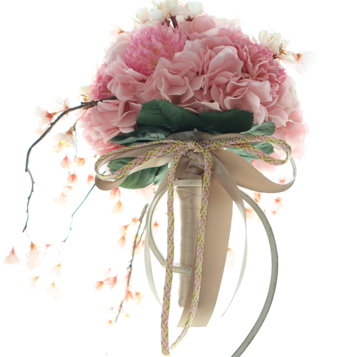 ウェディングブーケ 桜 芍薬 シャワーブーケ ピンク ブライダル ウェディングブーケ 桜 芍薬 シャワーブーケ ピンク ブライダル