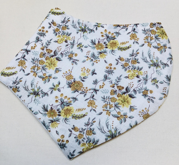 立体マスク 2022フランダースリネンリバティ ＜Floribunda＞(フロリバンダ)【イエロー】 3枚限定 布マスク ...