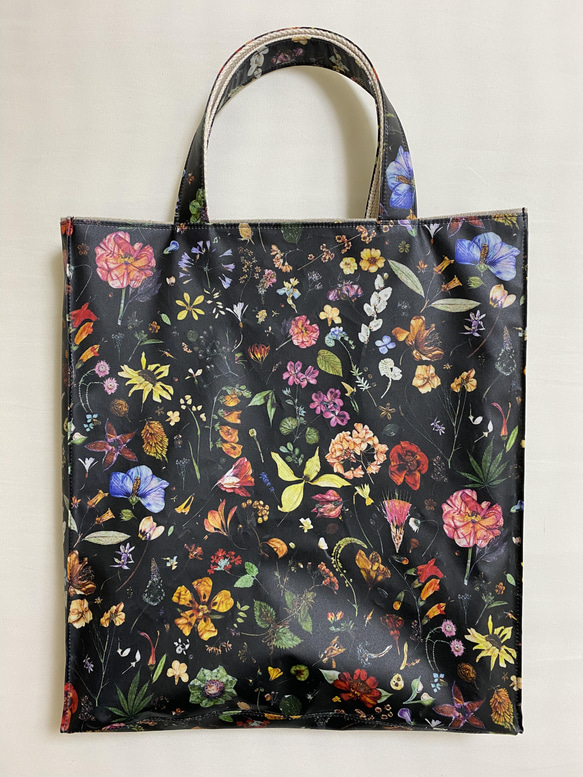 マチバッグ*リバティ*ビニコ*Floral Eve *ブラック*33㎝×30㎝×5㎝ トートバッグ kotamago 通販 13525364 ...