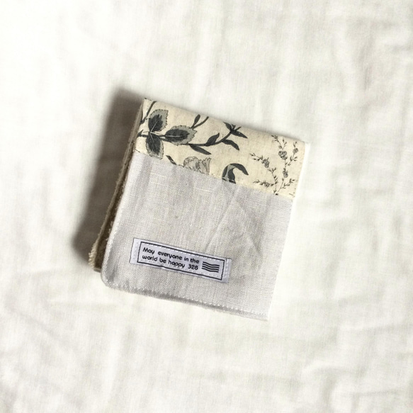 ボタニカルリネン＆コットンリネン＆cottonレースパッチオリジナルハンカチ ハンカチ・手ぬぐい Kym couleur 通販 ...