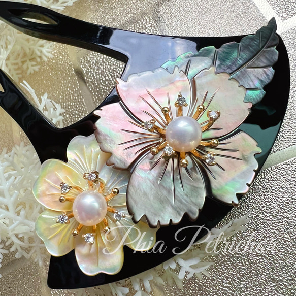 簪 和 K24GP 桜 かんざし バチ型 パール 簪 着物 髪飾り 留袖 着物 成人式 結婚式 卒業式 かんざし Phia Petrichor ...