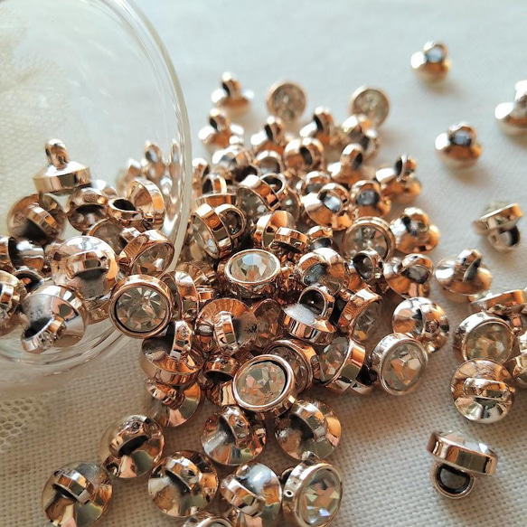 8mm ラインストーン付き ナローフレームのシャンクボタン 15個 P835 ボタン petit-bonheur 通販 13534327 ...