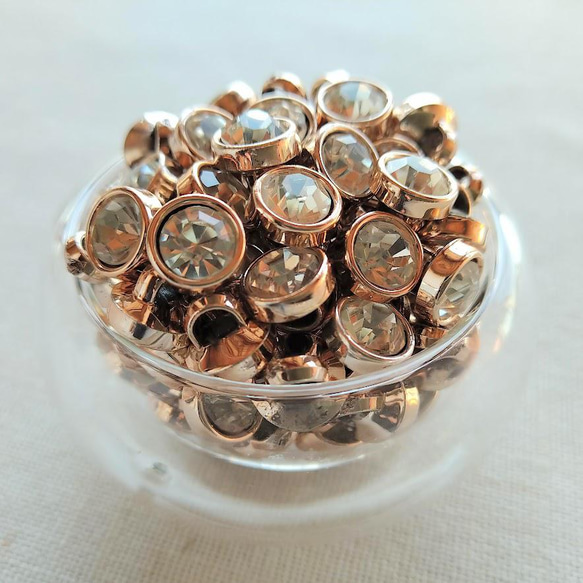 8mm ラインストーン付き ナローフレームのシャンクボタン 15個 P835 ボタン petit-bonheur 通販 13534327 ...