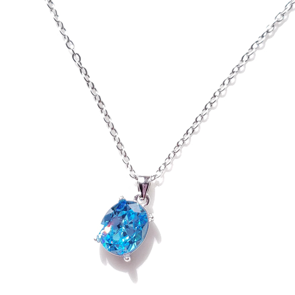 毎日をジュエリーでハッピーに☆ 幸福のマリンブルー アクアマリン 8x10mm ネックレス ネックレス・ペンダント ...