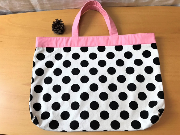 レッスンバッグ 水玉とピンク レッスンバッグ イカシカパン 通販 13543396｜Creema(クリーマ)