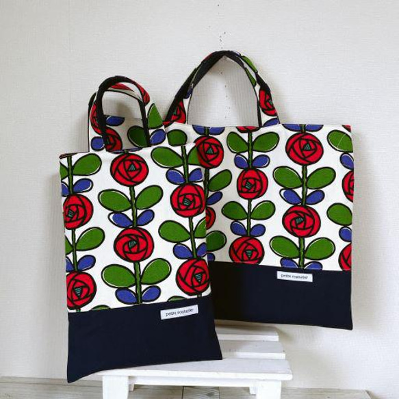 まな様オーダー レッスンバッグ シューズバッグセット（ナチュラルローズ） レッスンバッグ handmade.aya 通販 13545095 ...