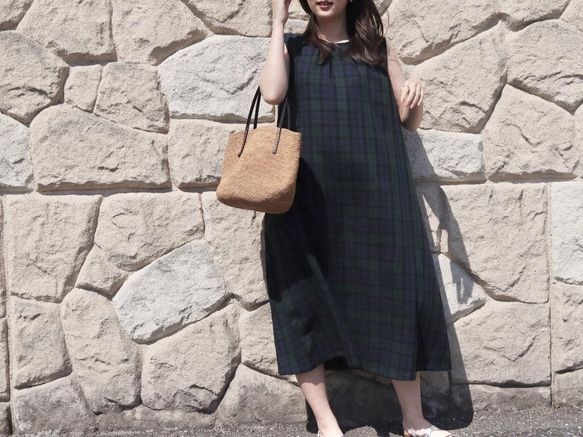 ラスト1点⭐︎ブラックウォッチ コットンガーゼのノースリーブワンピ No.225 ワンピース Mauve pink 通販 13546053 ...