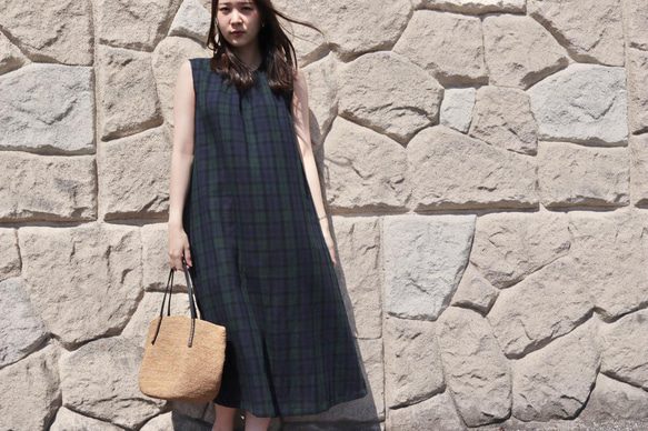 ラスト1点⭐︎ブラックウォッチ コットンガーゼのノースリーブワンピ No.225 ワンピース Mauve pink 通販 13546053 ...