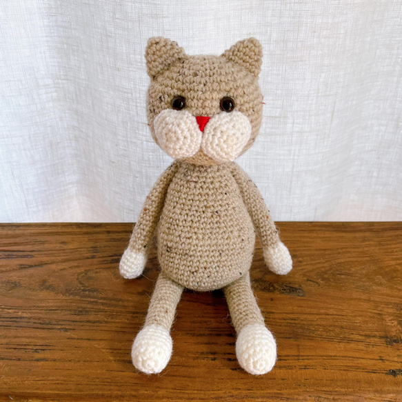 ami-neko alpaca tweed beige あみぐるみ ami-neko 通販 13546550｜Creema(クリーマ)
