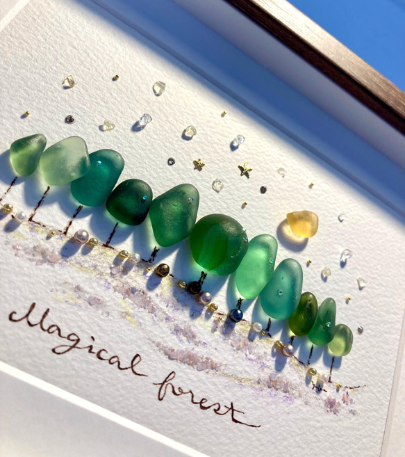 魔法の森 シーグラス／天然石／フレームアート／壁掛け／自然／木／夜空／風景／レア フォトフレーム・写真立て CHARITES 通販 ...