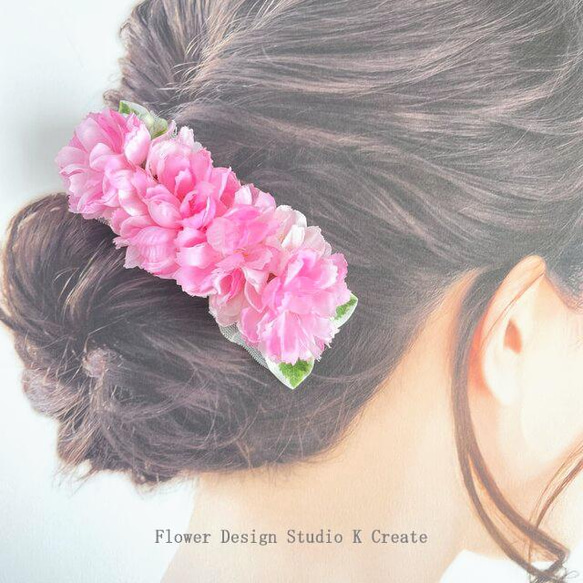 山桜とパールのバレッタ 髪飾り バレッタ 桜 さくら サクラ 入学式 卒業式 結婚式 フォーマル バレッタ K Create 通販 ...