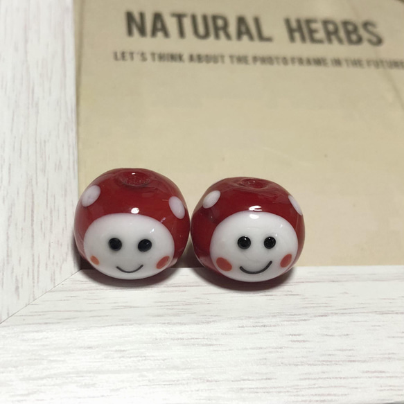 スマイル顔のトンボ玉 とんぼ玉 myue-myue 通販 13558192｜Creema(クリーマ)