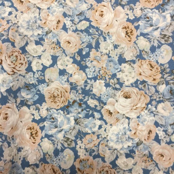 大人シックなフラワープリント カットクロス（110cm×50cm） 綿100% ブルー系 生地 Tessa House 通販 13560180 ...
