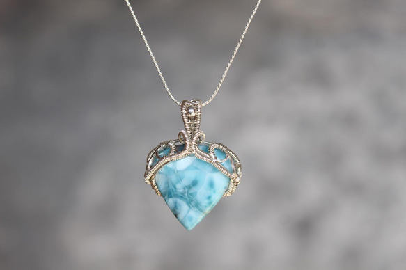 ラリマー シルバー925 ワイヤーラッピング ペンダント ペンダントトップ NAGIVAGI 通販｜Creema(クリーマ)