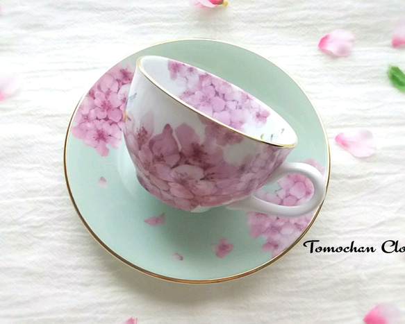 桜空カップ＆ソーサー1客 ミントグリーン(この品限り) ティーカップ Tomochan Clove 通販 13560332｜Creema(クリーマ)