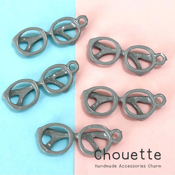 チャーム カラフルメガネ 5個（グレー） ハンドメイド キッズ 子供 手芸材料 アクセサリー pt-1808 チャーム シュエット 通販 ...