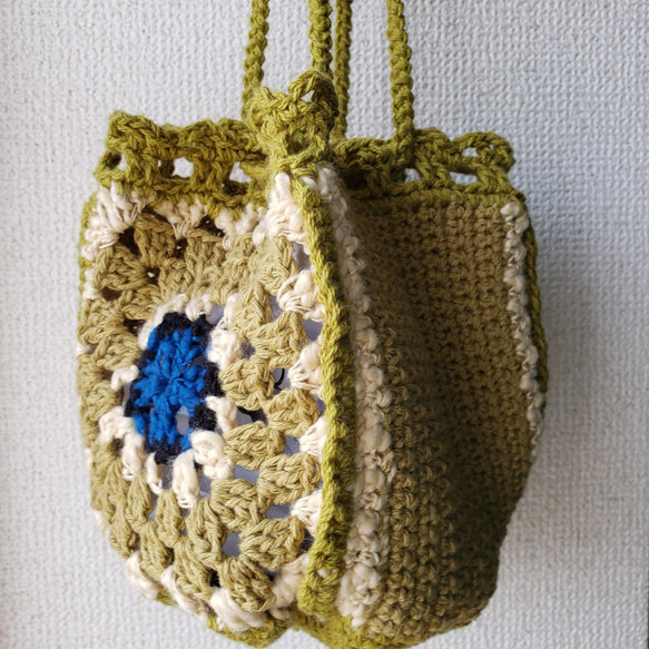 かぎ針編みの巾着*コバルトブルーのタイル＊ 巾着袋 kävyt 通販 13577908｜Creema(クリーマ)