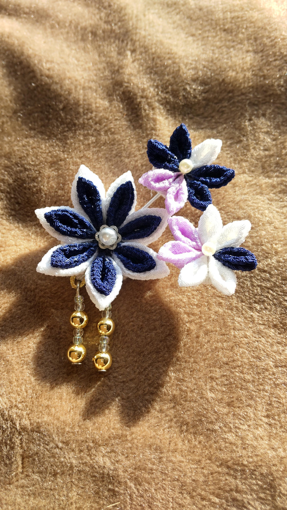 【卒業式、七五三、浴衣】可愛くアレンジ、一越ちりめんで作ったヘアークリップ ヘアクリップ・バナナクリップ Green bean's工房 通販 ...