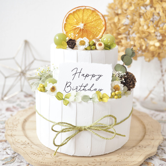 クレイケーキ 飾り付き グリーン×ユーカリ ウェルカムスペース 雑貨・その他 hoshihana 通販｜Creema(クリーマ)