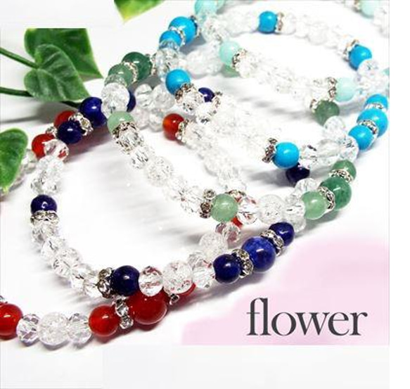 選べる 天然石 Flowerブレスレット D3-45 ブレスレット sakuraさん 通販 13582546｜Creema(クリーマ)