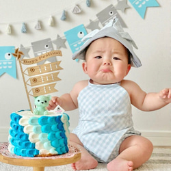 むちむちきんたろう 】のこどもの日 3点set｜パステルブルー｜初節句 子どもの日 端午の節句 兜 こいのぼり 雑貨・その他 little ...