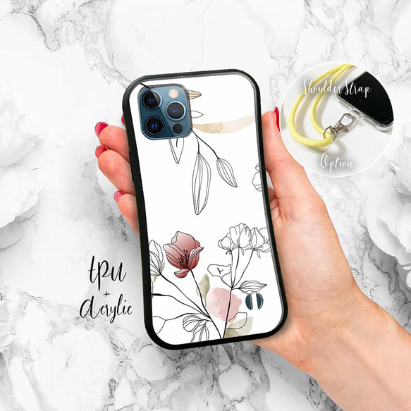 iPhone16e/iPhone16/iPhone16 Pro 花柄 全機種対応☆TPUケース ハナミズキ（クリア） iPhoneケース ...