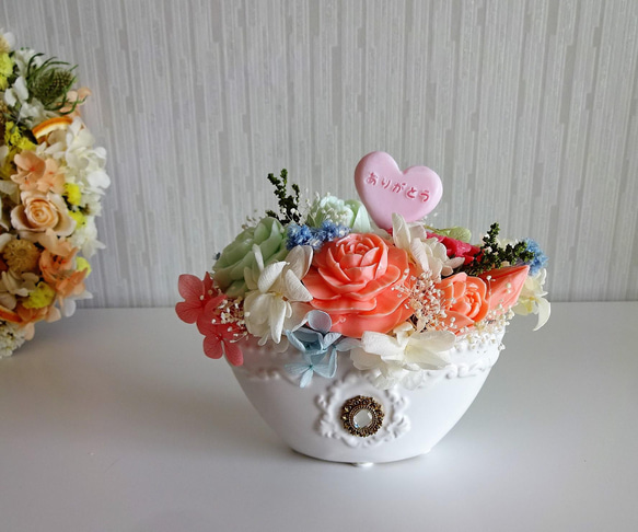 『母の日早割』石鹸彫刻 香る花のアレンジメント アートフラワー chloe misaki 通販 13598913｜Creema(クリーマ)