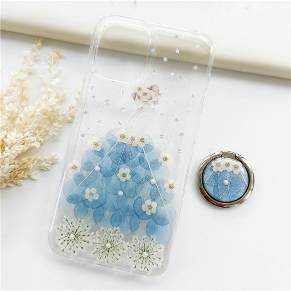 紫陽花・押し花ケース・iphone14・iPhoneSE(第3世代)・Galaxy A53・Xperia 1 IV スマホケース・カバー ...