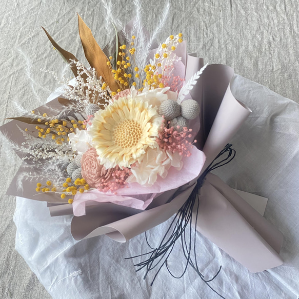 敬老の日 お誕生日 お祝い ドライフラワー×プリザーブドフラワー ブーケ .*･ﾟ#4 プリザーブドフラワー hogaraka 通販 ...