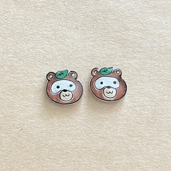 ハンドメイドピアス たぬき ピアス（スタッド・一粒） marumi 通販｜Creema(クリーマ) 13668988